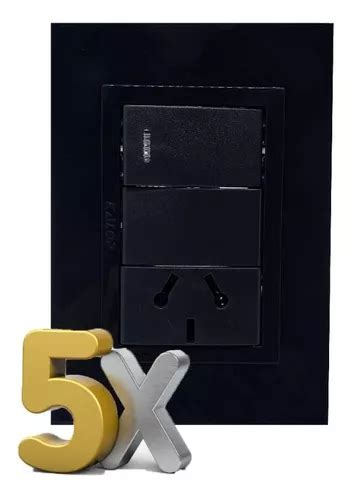 Llave De Luz Armado Punto Y Toma Negro Kalop Zen Basic