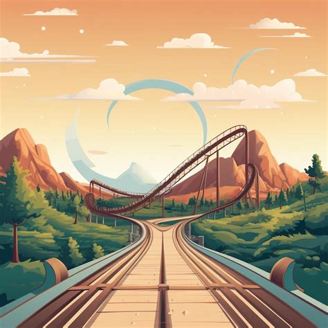 Uma ilustração dos desenhos animados de uma linha de trem uma