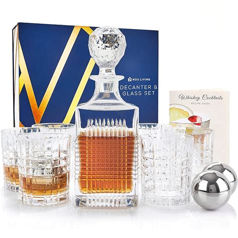 Buy Nou Living Crystal Whiskey Decanter Set With Glasses Whisky
