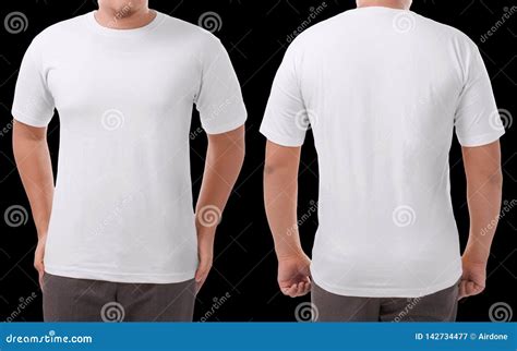Plain White T Shirt Model Front And Back