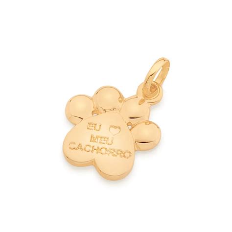 PINGENTE INFANTIL FOLHEADO ROMMANEL PATA DE CACHORRO 542265