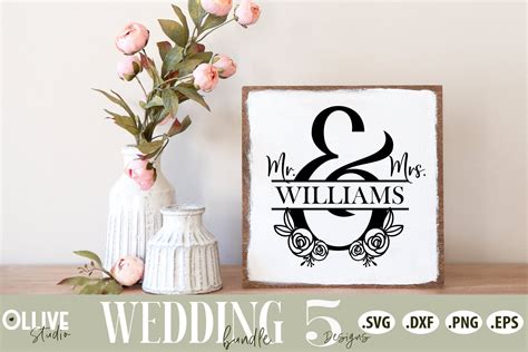 Wedding Mr Mrs Split Monogram SVG Bundle Etsy