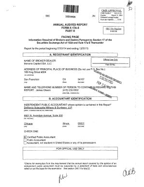 Fillable Online Sec OMB APPROVAL SEC 16014426 N ANNUAL AUDITED REPORT