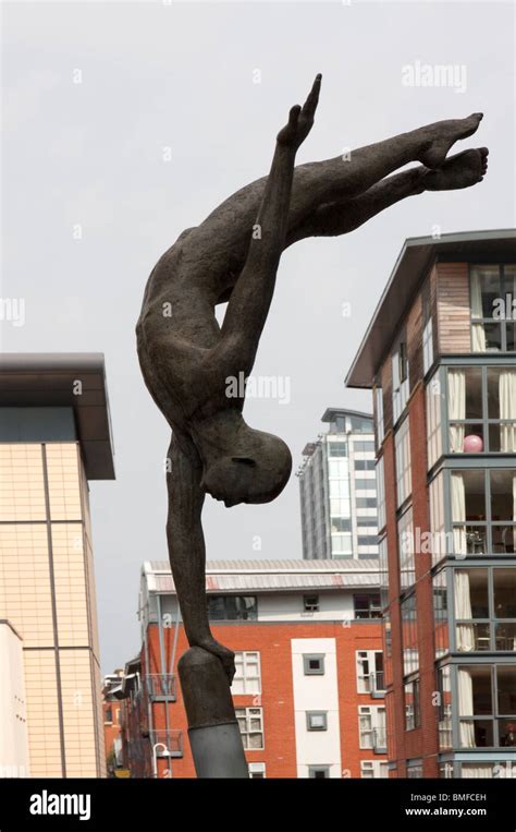 Bronze Statue Of A Man Doing A Handstand Stock Photo Alamy