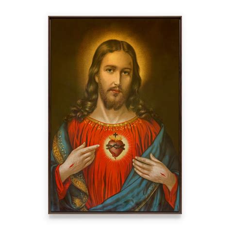 Quadro Do Sagrado Coração De Jesus Cristo Para Sala Religioso Quarto