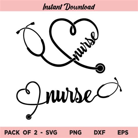 Stethoscope Svg Nurse Heartbeat Svg Nurse Stethoscope Clipart Svg Files