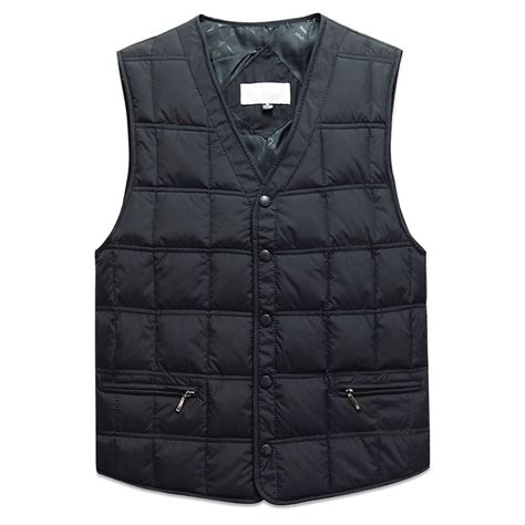Chaqueta sin mangas de plumón de pato para hombre Parka cortavientos