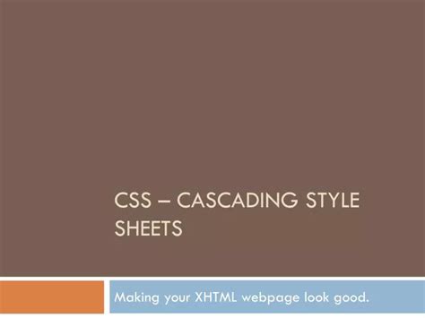 PPT CSS Cascading Style Sheets PowerPoint Presentation Free