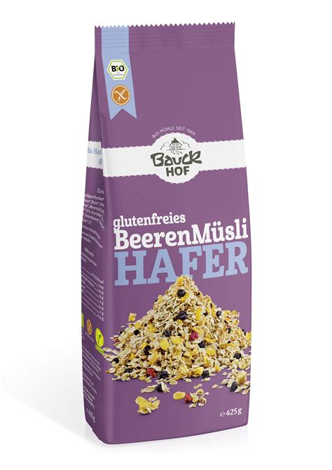 Bauckhof Hafer Müsli Beeren glutenfrei Bio 6 x 425g online kaufen