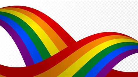 Banderas Del Arco Iris En Forma De Onda Sobre Fondo Transparente