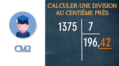 La division euclidienne à un chiffre au diviseur au centième près CM2