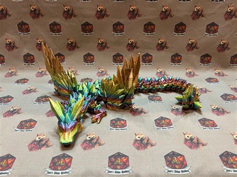 Articulated Crystal Wing Dragon D Printed Flexi Dragon Etsy