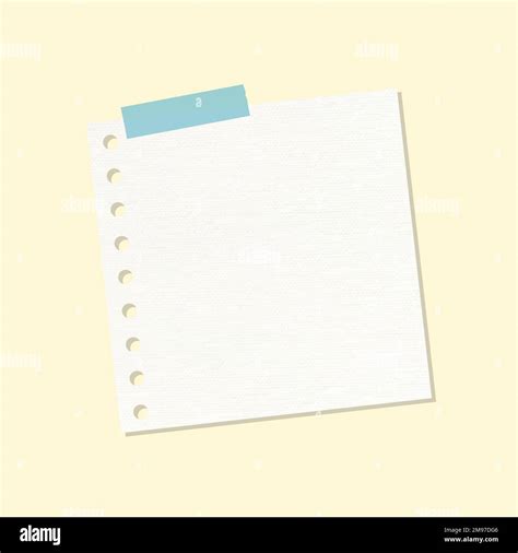 Beige Hole Punched Notepaper Journal Sticker Vector Stock Vector Image