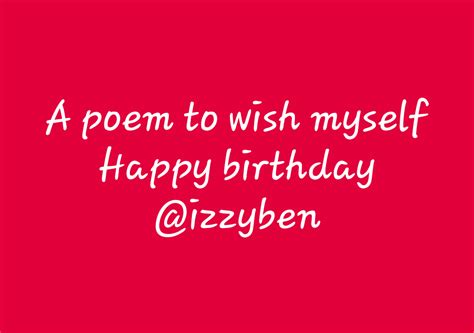 Birthday Poems For Myself