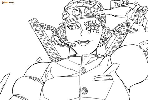 Tengen Uzui Coloring Pages AniYuki Anime Portal