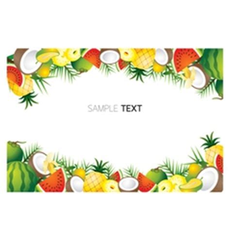 Mixed Fruits Border Frame Royalty Free Vector Image