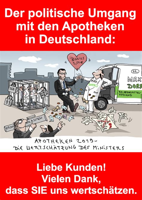 Plakat Wertschätzung des Ministers Freie Apothekerschaft e V