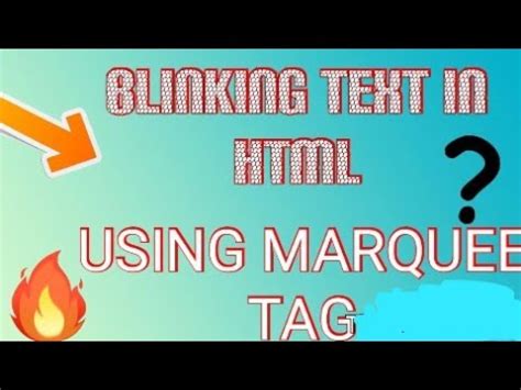 How To Make A Text Blink Using Marquee Tag In Html YouTube