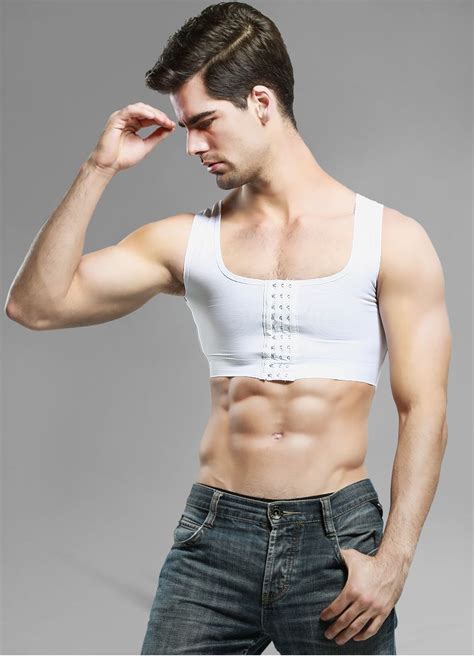 Wholesale Sexy Mens Bra Gynecomastia Chest Shaper Vest For Man Boobs Moobs And Flatten Back