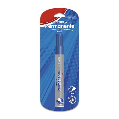 Blíster Marcador Permanente Punta Biselada Azul Proarte