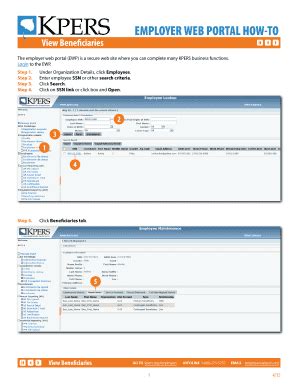 Fillable Online Kpers View Beneficiaries KPERS Kpers Fax Email
