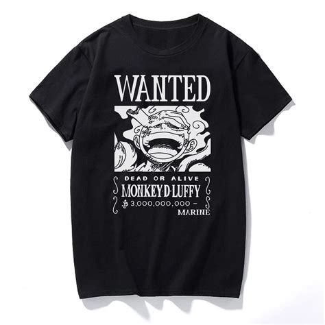 Blusa Anime Camiseta One Piece Luffy Gear 5 Wanted Unissex 100 Algodão