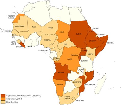 Carte Des Guerres Et Conflits En Afrique