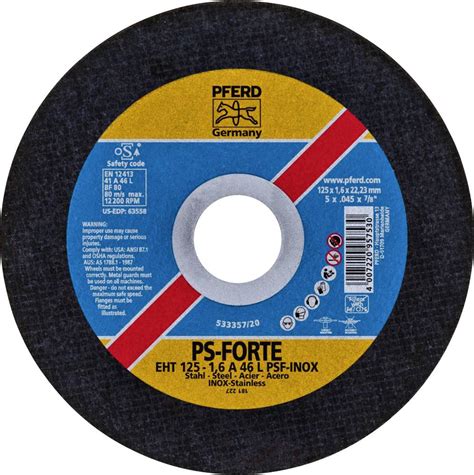 PFERD EHT 125 1 6 PSF CLASSIC STEELOX 61715253 Disque à tronçonner 125