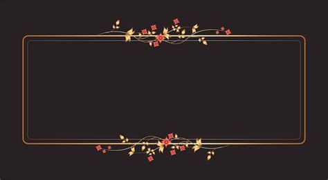 Borde De Marco Floral Dorado Vector Premium