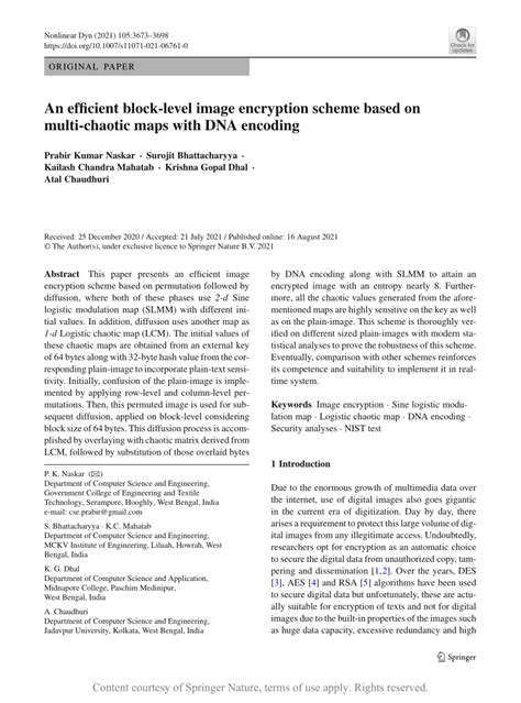 an efficient block level image encryption scheme based on multi chaotic maps with dna encoding