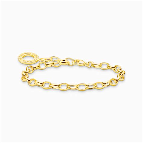 Bracelet Charm Liens Thomas Sabo Argent 925 1000 Plaqué Or Jaune 18