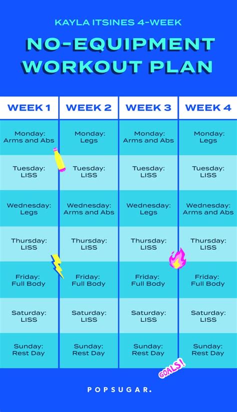 Home Workout With No Equipment 5 Day Plan POPSUGAR Fitness Atelier