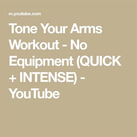 Tone Your Arms Workout No Equipment QUICK INTENSE YouTube Arm
