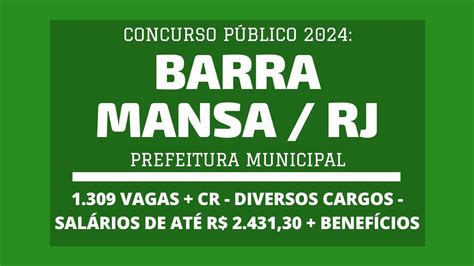 Prefeitura De Barra Mansa RJ 2024 Abre Concurso Mais De Mil