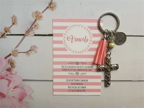 Llavero Souvenir Comunion Bautismo Cruz Estampita X En Venta En