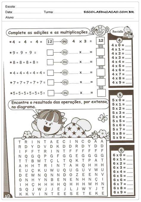 TóPicos Atividades De Matematica MultiplicaçãO 3 Ano Atualizado