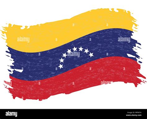 Bandera De Venezuela Trazo De Pincel Abstracto Grunge Aislado Sobre Un