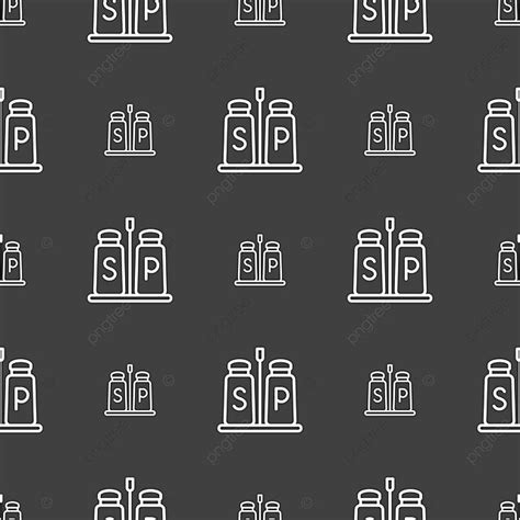 Vector Seamless Pattern Of A Salt And Pepper Icon Symbol On A Grey