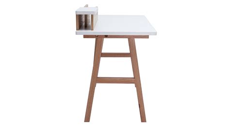 Bureau scandinave bois clair chêne et blanc L120 cm TOGARY Miliboo