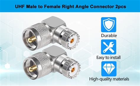 Amazon TUOLNK 2PCS UHF PL259 Right Angle 90 Degree Coax Adapter