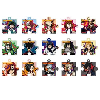 僕のヒーローアカデミア TOWER RECORDS トレーディング ポリカパズルキーホルダー 15種