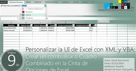 Como Crear Un ComboBox O Cuadro Combinado En La Cinta De Opciones De Excel