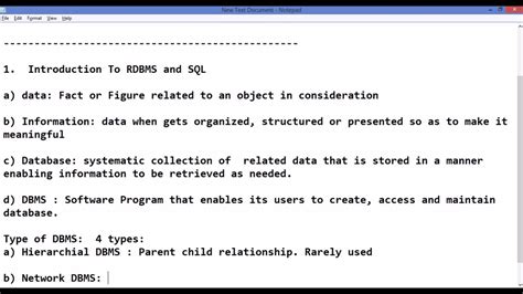 introduction to rdbms and sql day 2 part 1 by vikash choudhary youtube