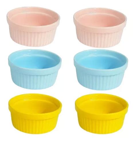 Kit Ramequin Ramekin Em Porcelana Premium Linha Colorido Cor Outro