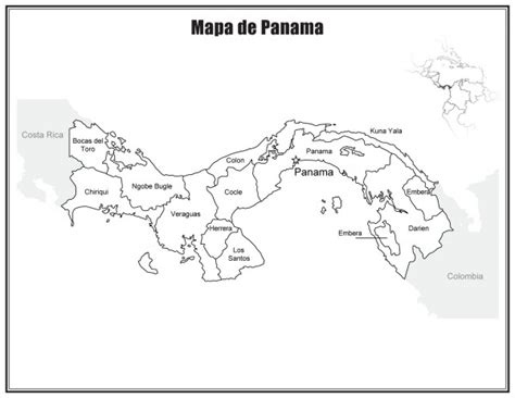 Mapas de Panamá para colorear y descargar Colorear imágenes