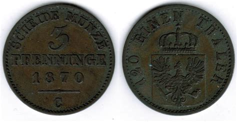 Preußen 3 Pfennig prussia Wilhelm I 3 Pfenning 1870 C like scan VF