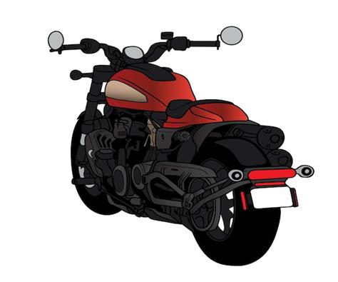 Big Bike Naked Motorrad Parken Vektor Cartoon Premium Vektor