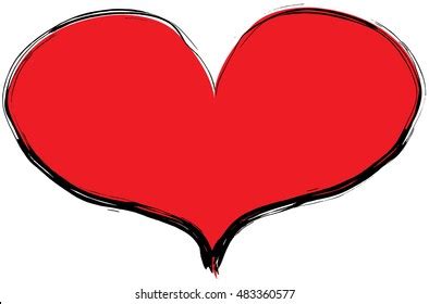 Red Heart Hand Drawn Texturepaper Design Vector De Stock Libre De