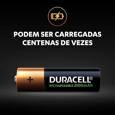 Pilhas recarregáveis AA Pilhas Duracell