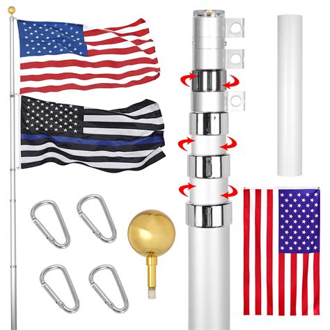 Buy RUFLA 30FT Pole Kit With 3 X5 American Heavy Duty Aluminum Outdoor